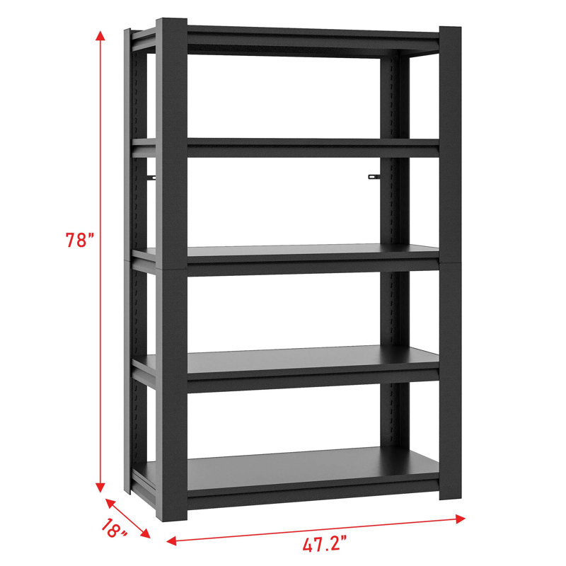 Rebrilliant 5 Tier Adjustable Heavy Duty Metal Garage Storage Shelves ...