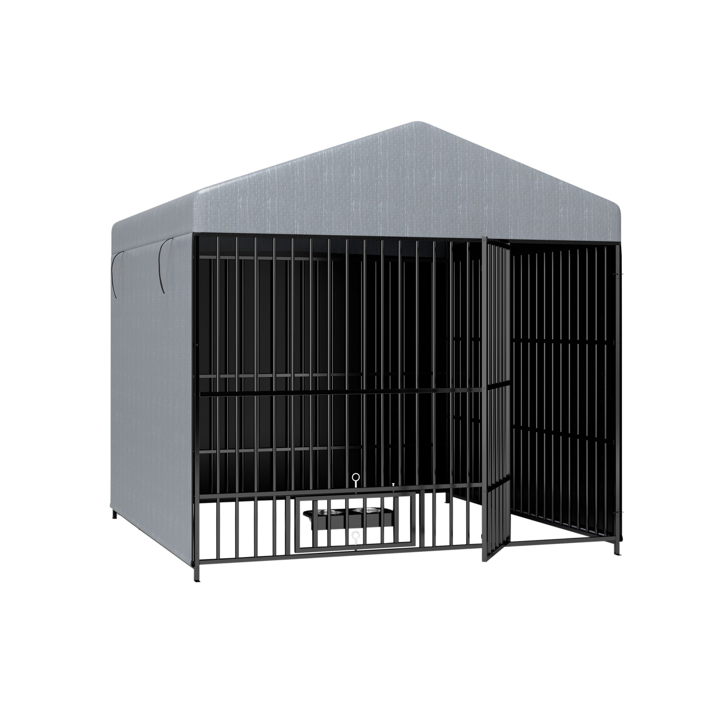 Unified 76.4'' H Iron Yard Kennel With Door | Wayfair