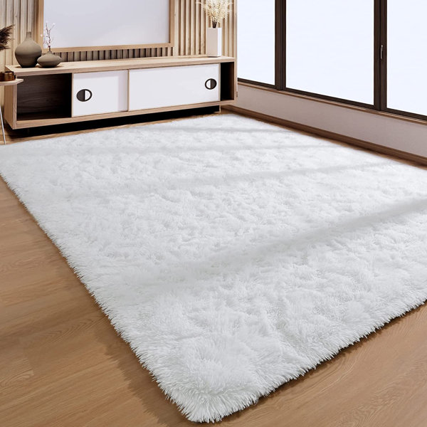 Mercer41 Shahen Rectangle Shag Area Rug in White "& Reviews" | Wayfair