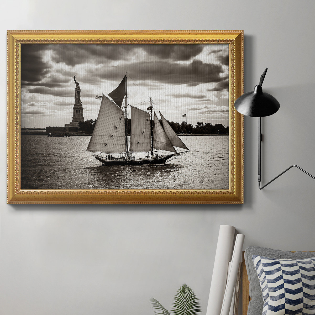 Longshore Tides The Clipper & The Liberty Premium Framed Canvas- Ready ...