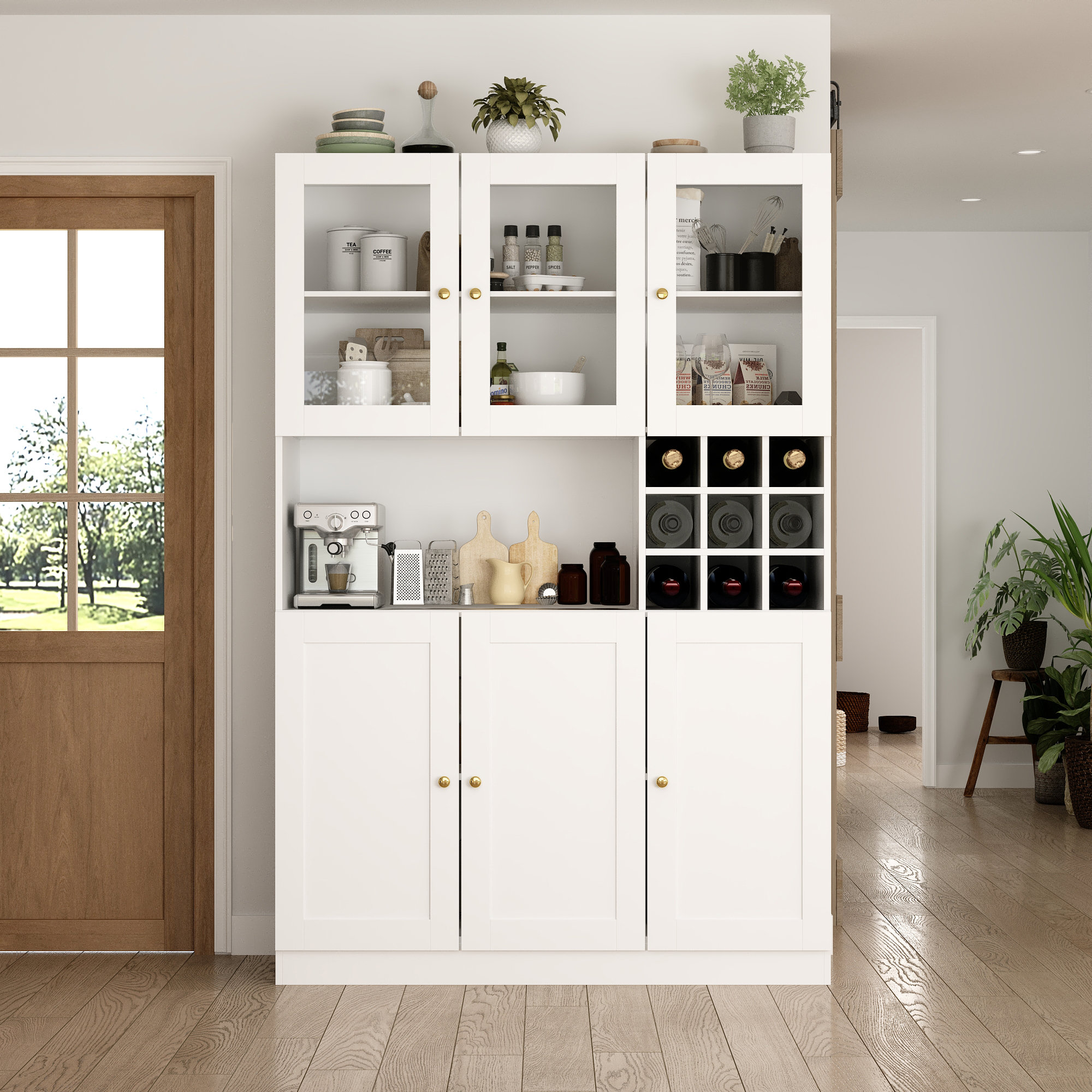 Lark Manor Kitchen Pantry With Wine Storage And Acrylic Door - Wayfair ...