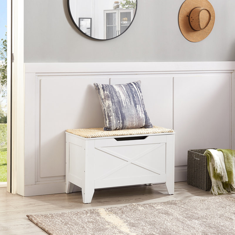 Gracie Oaks Pania 30" Wide Rectangle Storage Bench | Wayfair