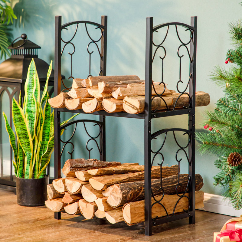 Winston Porter Ilce 19.5" W x 12.5" D Metal Log Rack | Wayfair