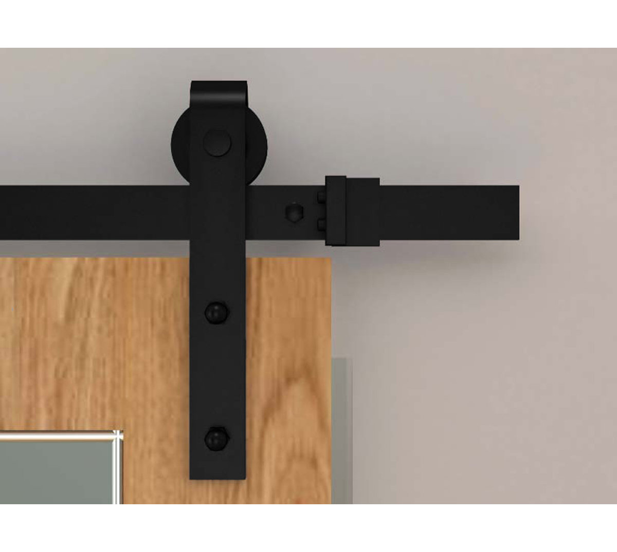ORCA HARDWARE Flat Track Standard Single Barn Door Hardware Kit ...