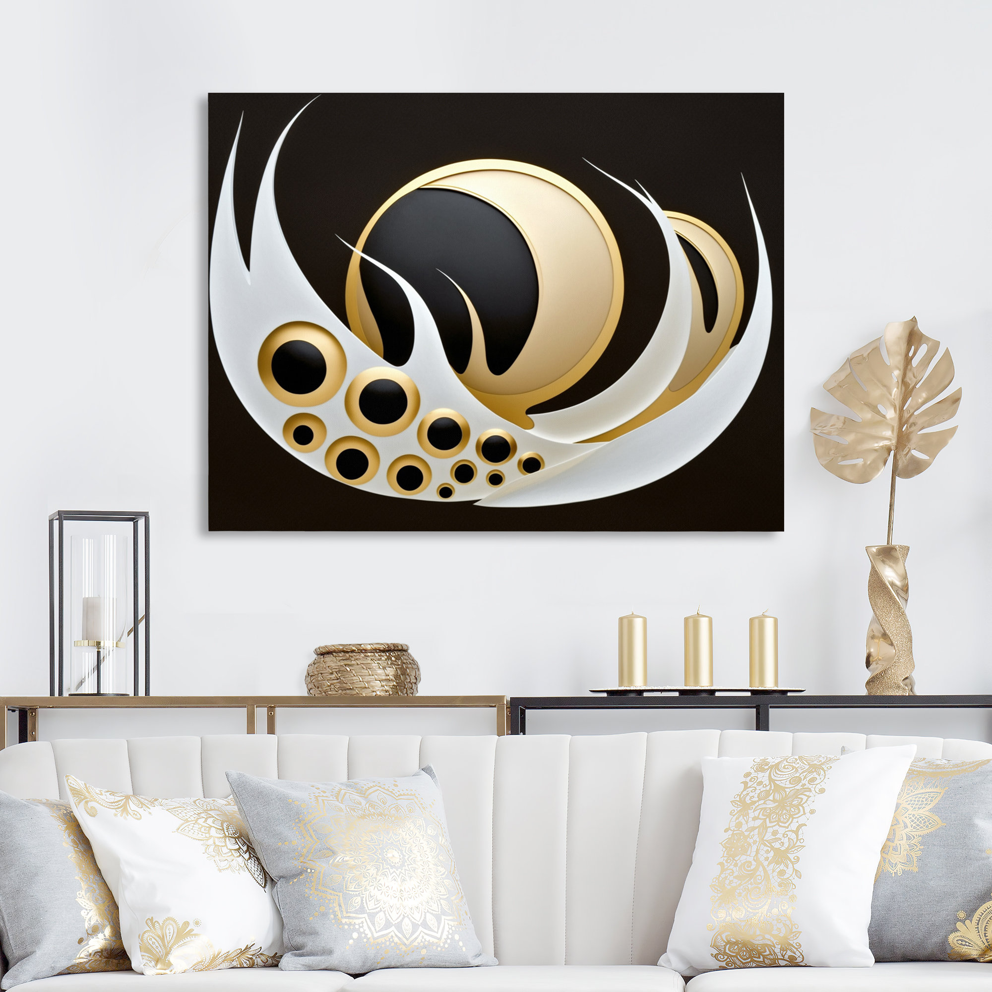 Mercer41 Golden Circular Universe VI - Modern Geometric Metal Wall ...