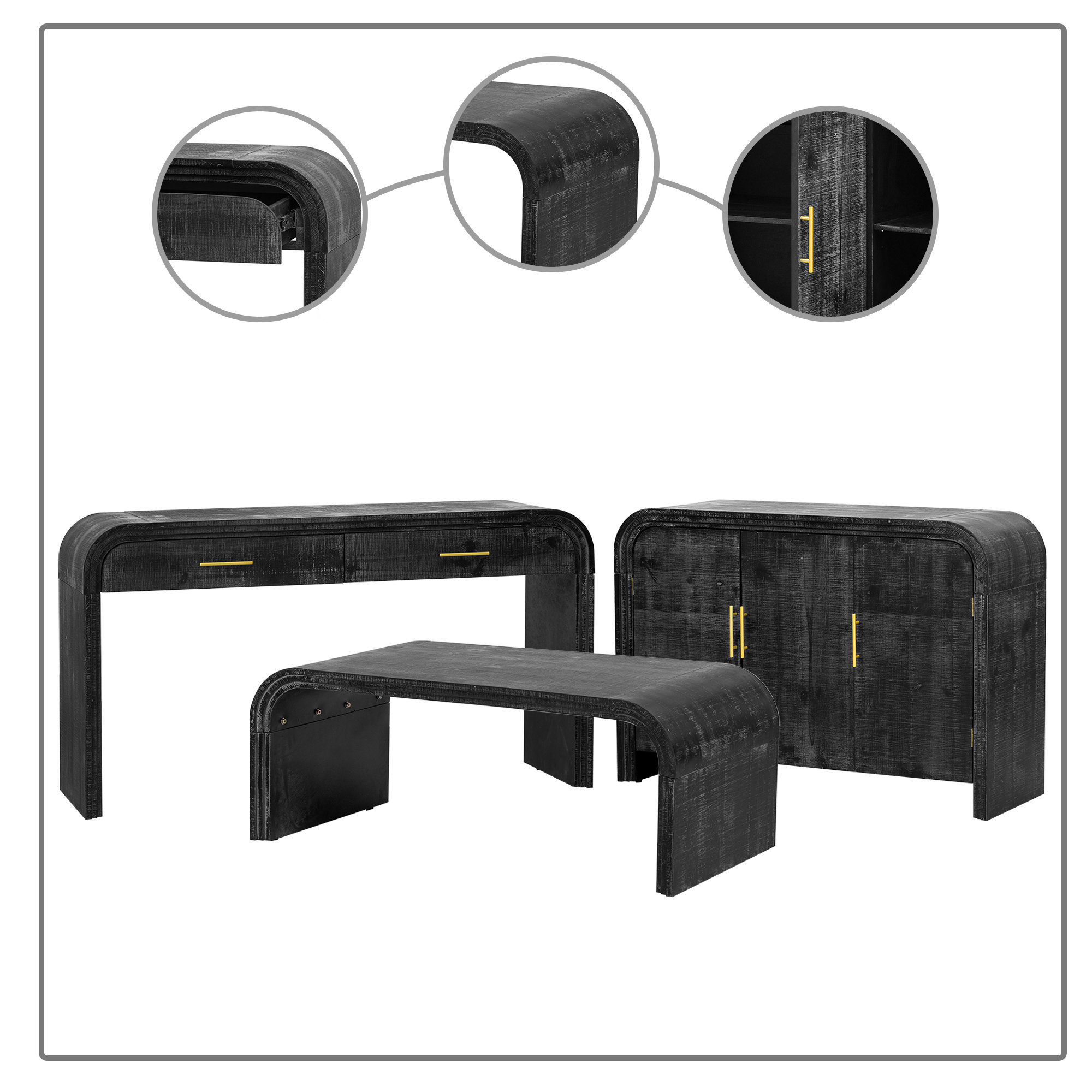 Gracie Oaks Svein 3 - Piece Living Room Table Set | Wayfair