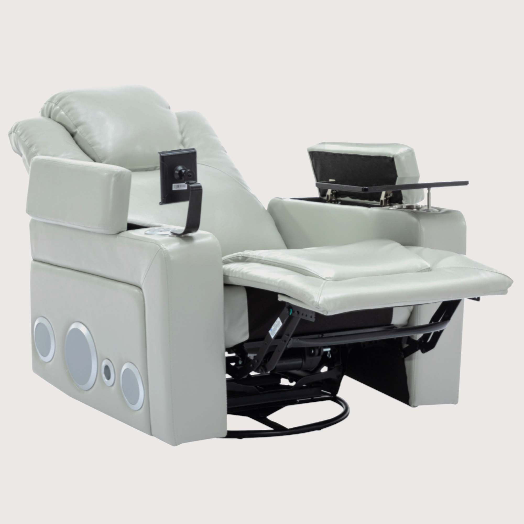 Orren Ellis 270 Degree Swivel PU Leather Power Recliner Individual Seat ...