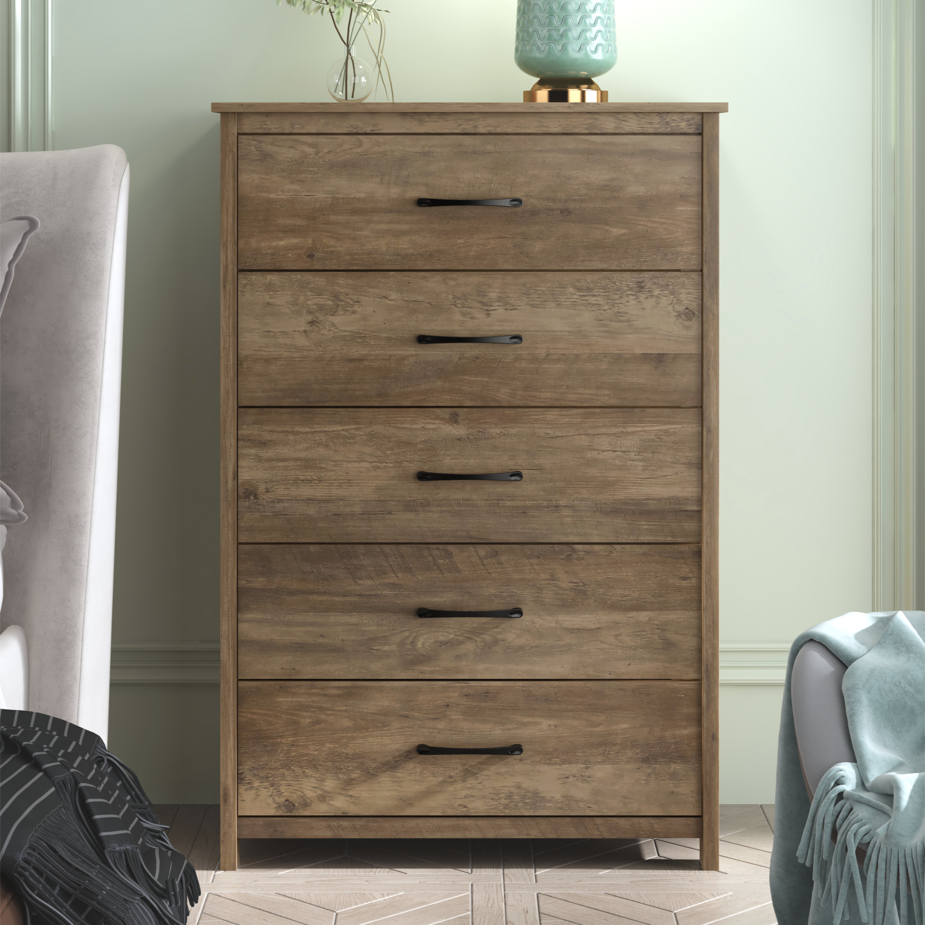 Wade Logan® Allysyn 5 Drawer Dresser & Reviews | Wayfair