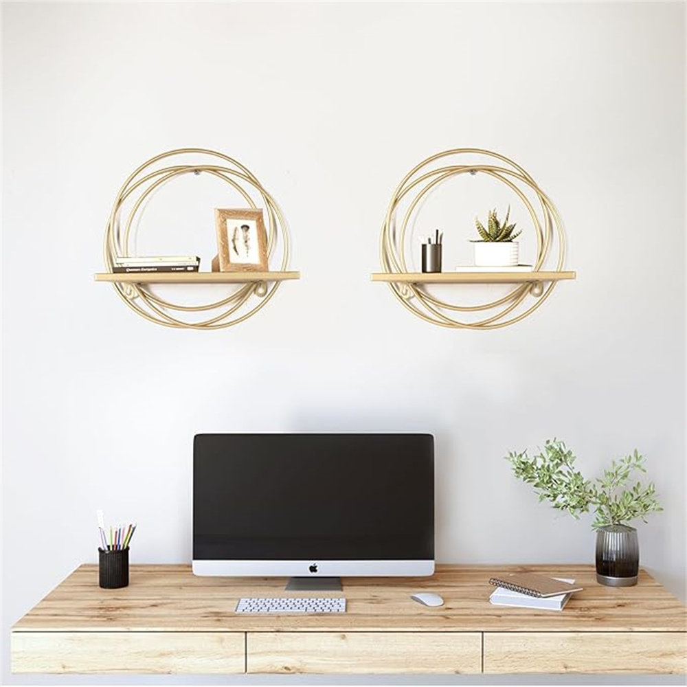 Mercer41 Small Floating Shelves Set Of 2, Wall Mounted Hanging Shelf ...