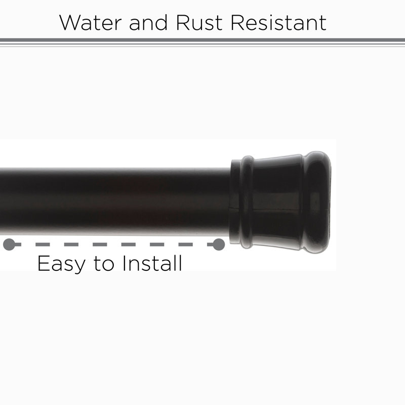 Bath Bliss 72" Adjustable Straight Tension Shower Curtain Rod & Reviews ...