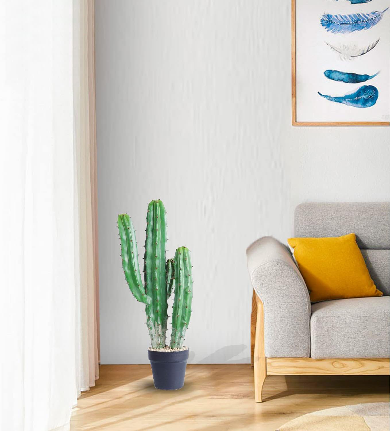 Hokku Designs Artificial Cactus Fake Big Cactus 25 Inch Faux Cacti ...