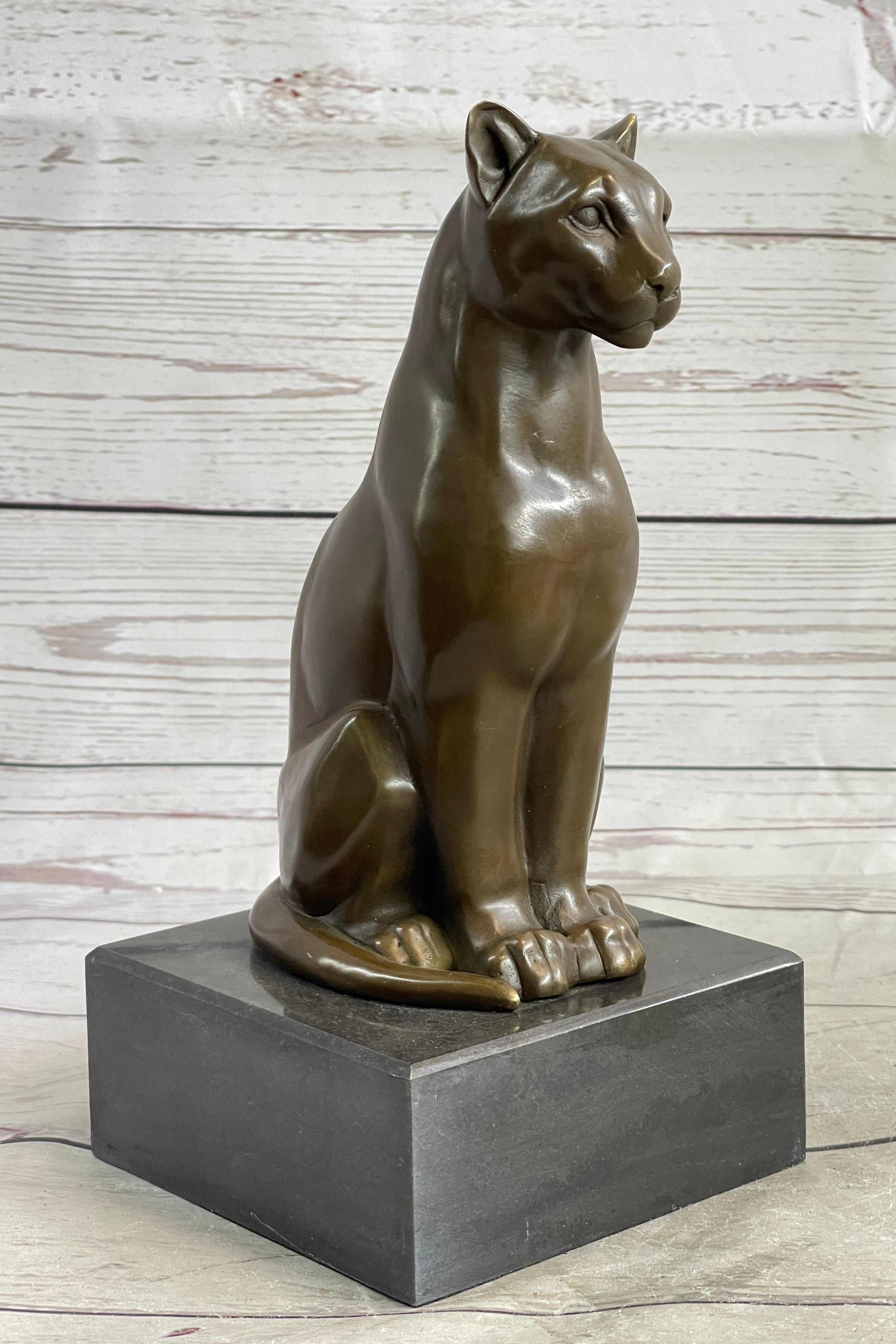 Bungalow Rose Panther Puma Cougar Cat Bronze Sculpture Statue Figure on ...