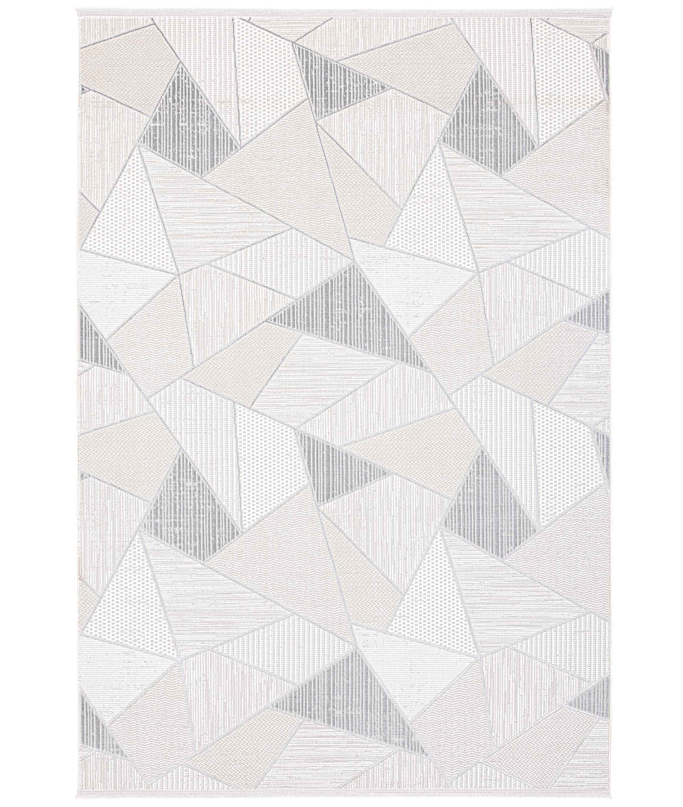 Corrigan Studio® Moonlight Geometric Design Beige Grey Carpet Machine ...