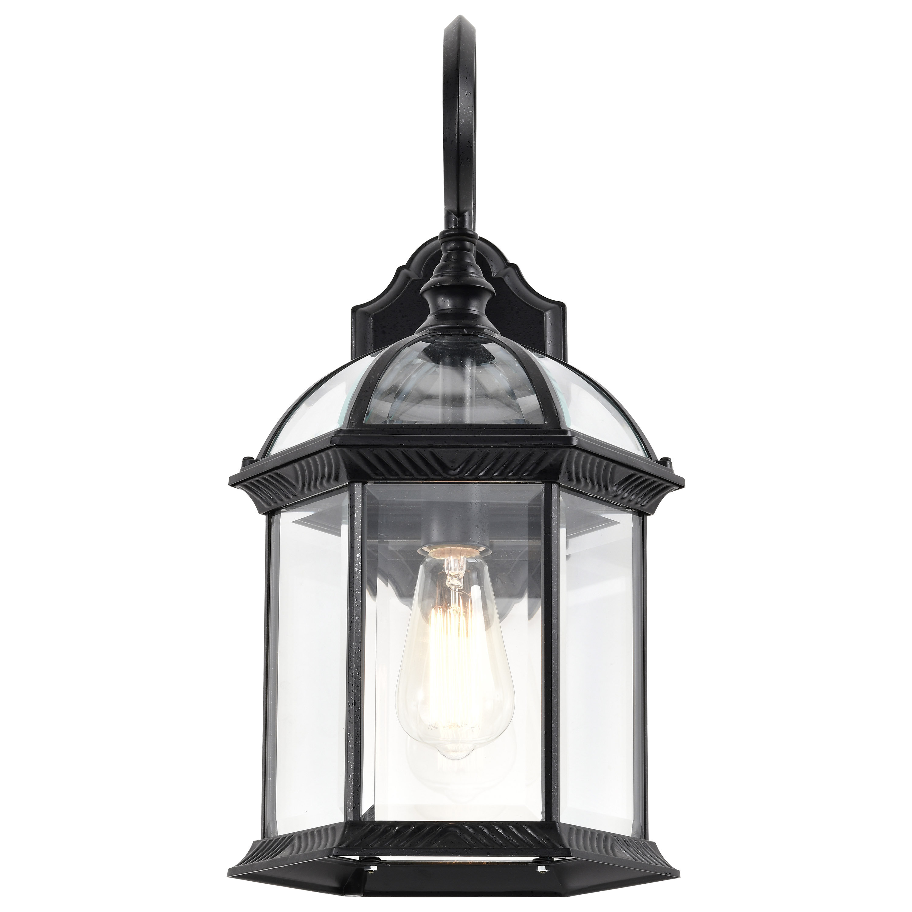 Nuvo Rexler Outdoor Wall Lantern in Textured Black | Wayfair