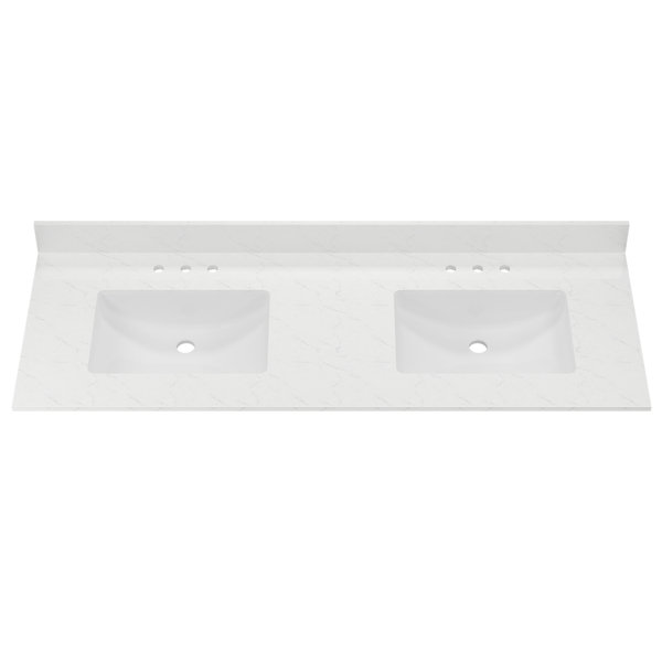 DeerValley 61" X 22" Engineered Stone Double Bathroom Vanity Top with ...