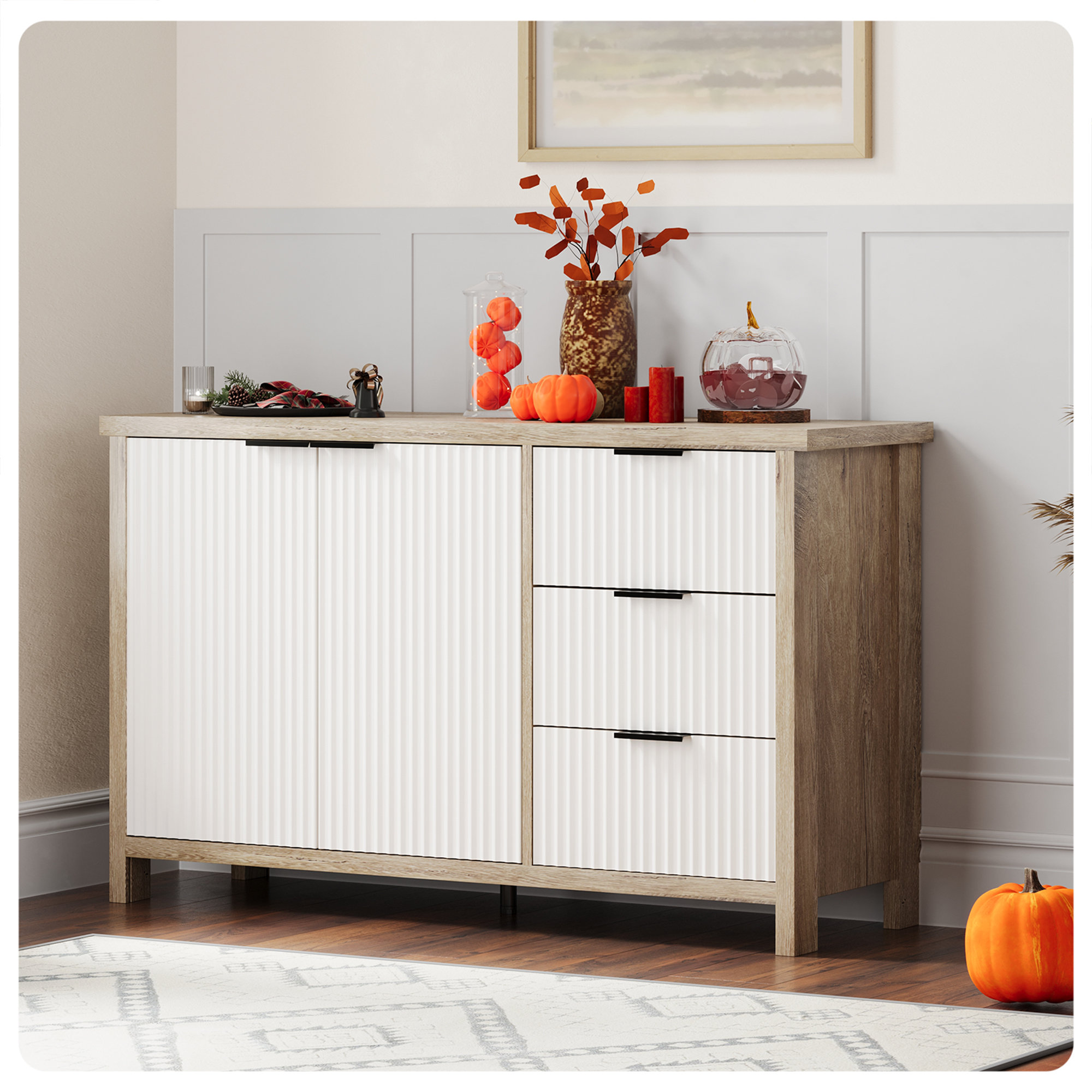 BESTCOSTY Fluted Storage Cabinet | Wayfair