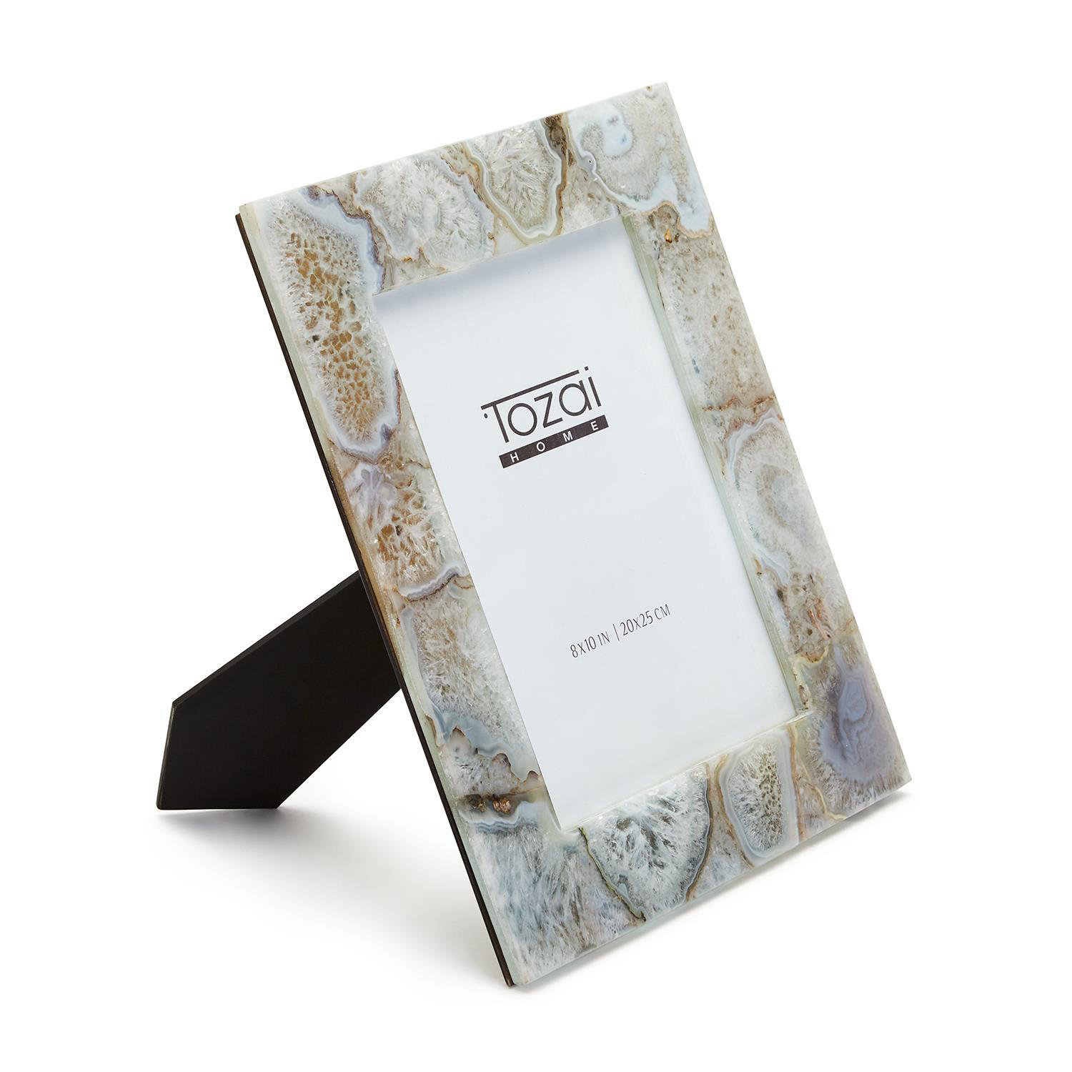 Tozai Home 1 Piece 8" X 10" MDF/Genuine Natural Agate/Glass Single ...