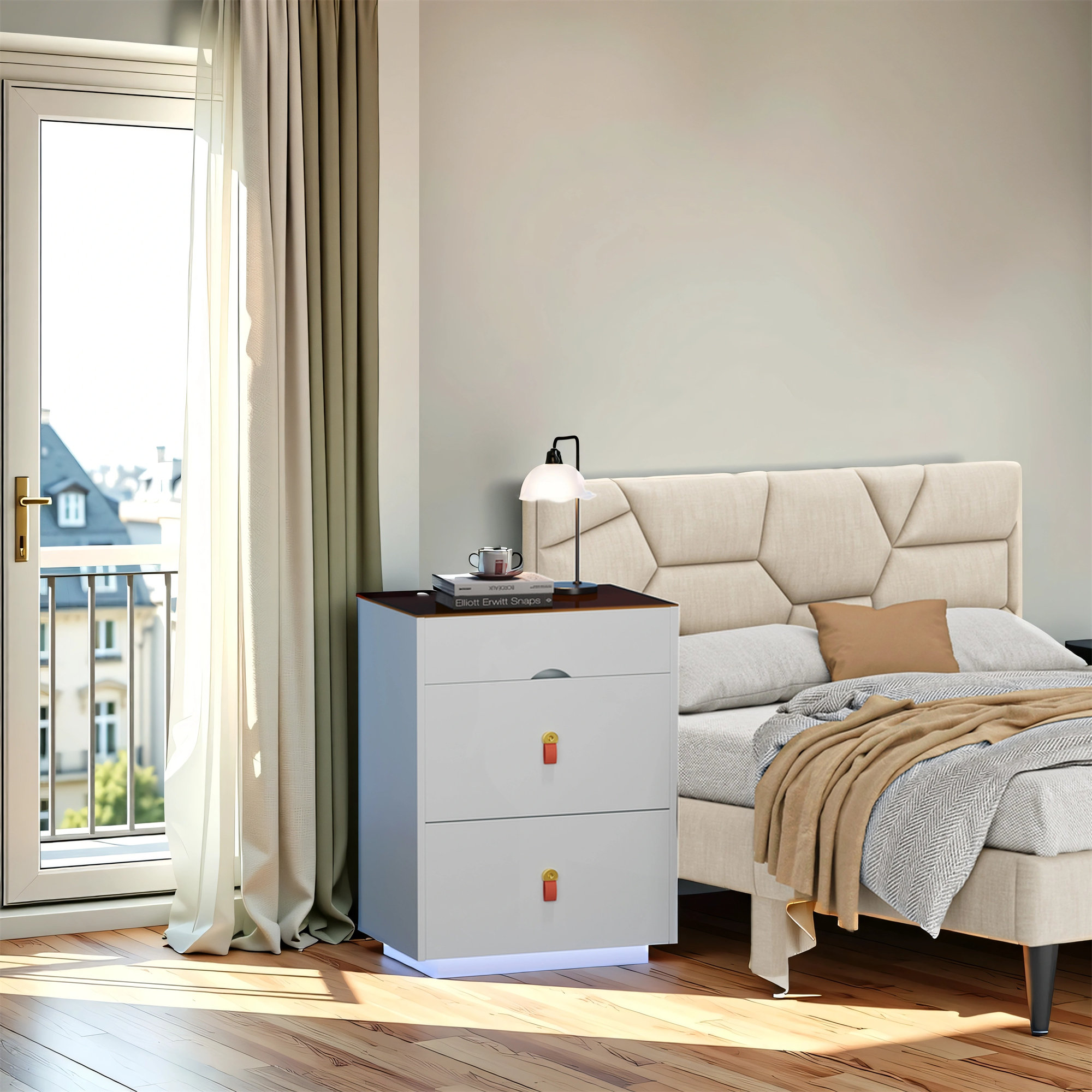 Ivy Bronx Multifunctional Vanity With Mirror And Charging Station ...