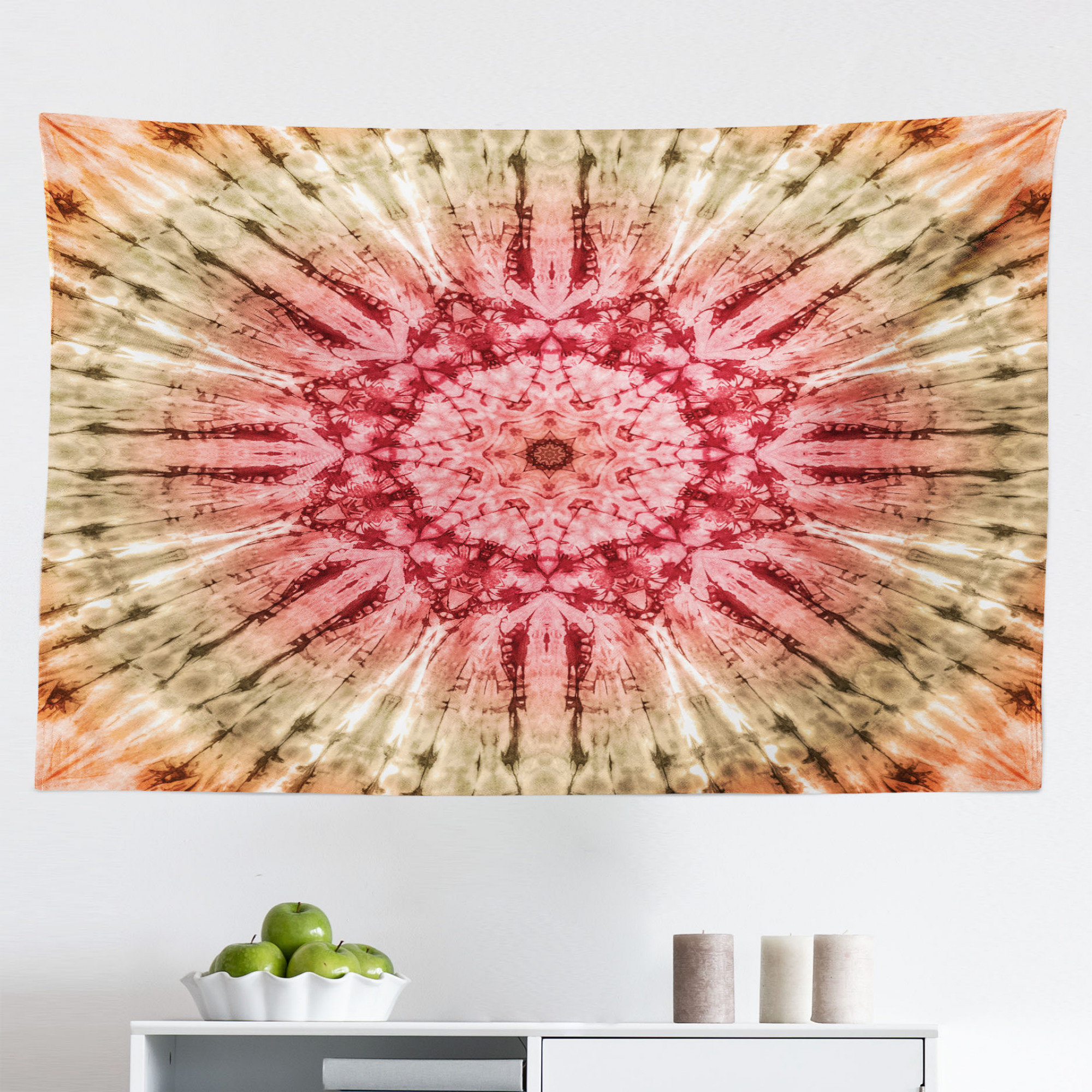 East Urban Home Batik Tapestry, Gradient Circle Batik Pattern With ...