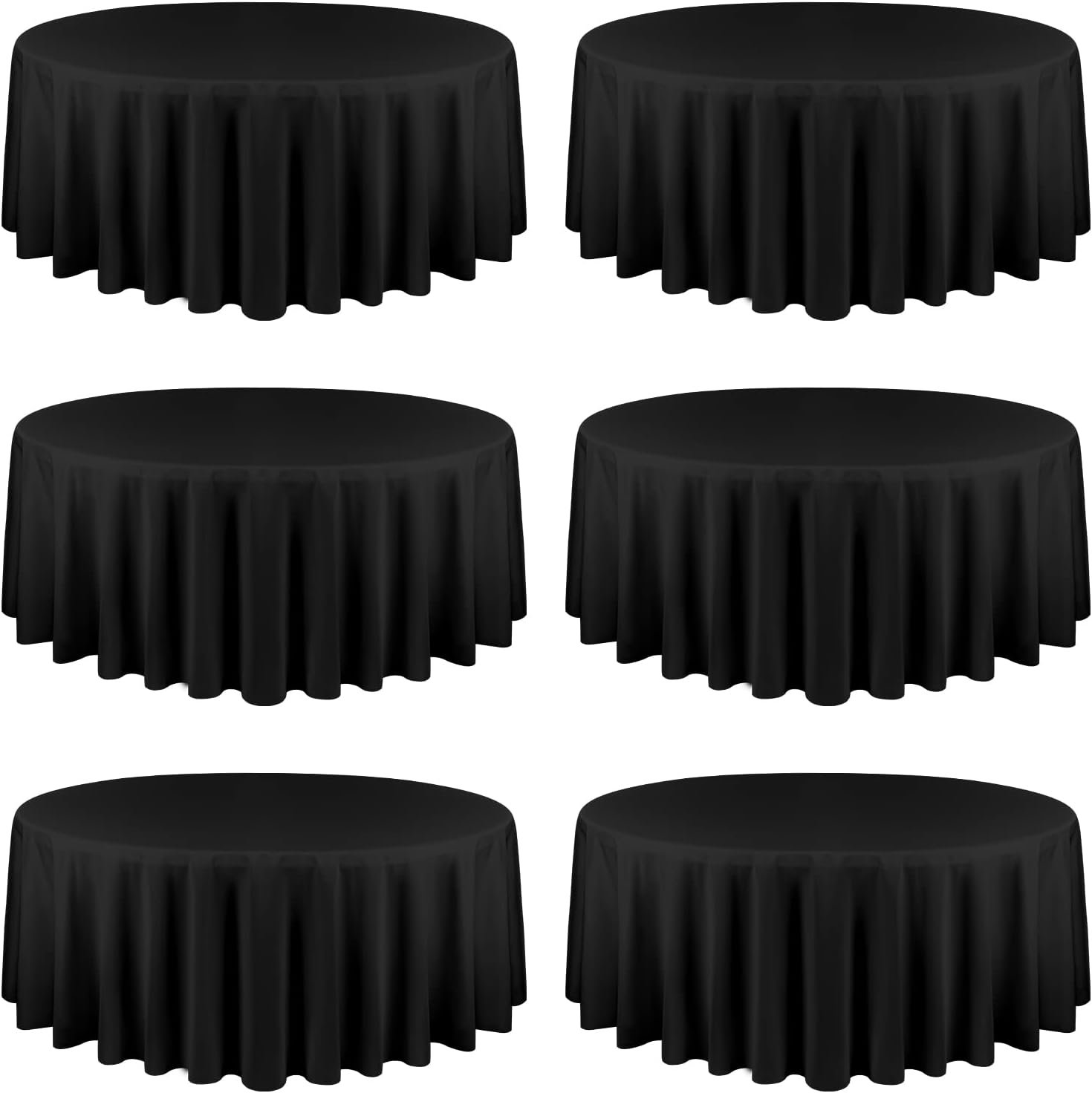 Hokku Designs 6 Pack Round Tablecloth 90 Inch Table Cloths Polyester ...