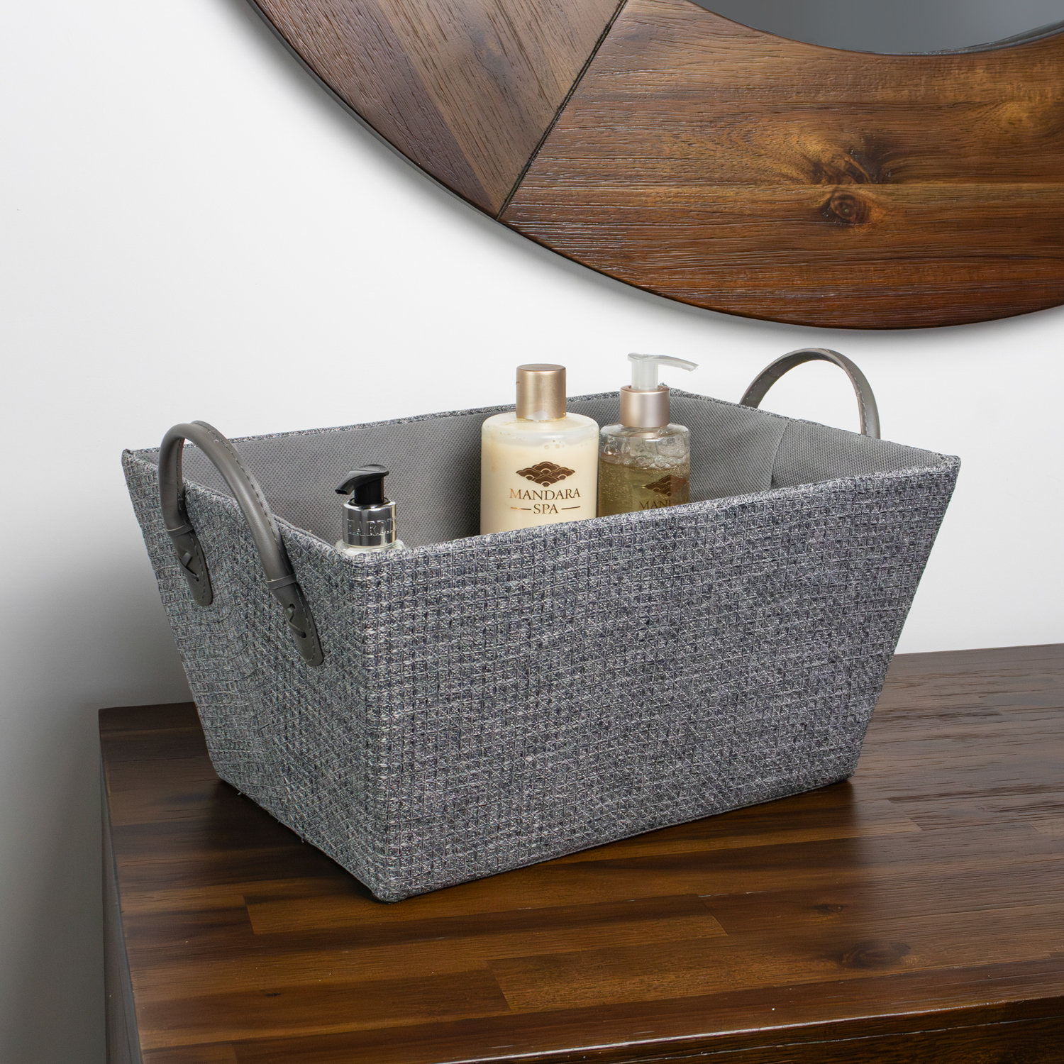 17 Stories Chroma Rectangular Storage Basket With Handles, Home Storage ...