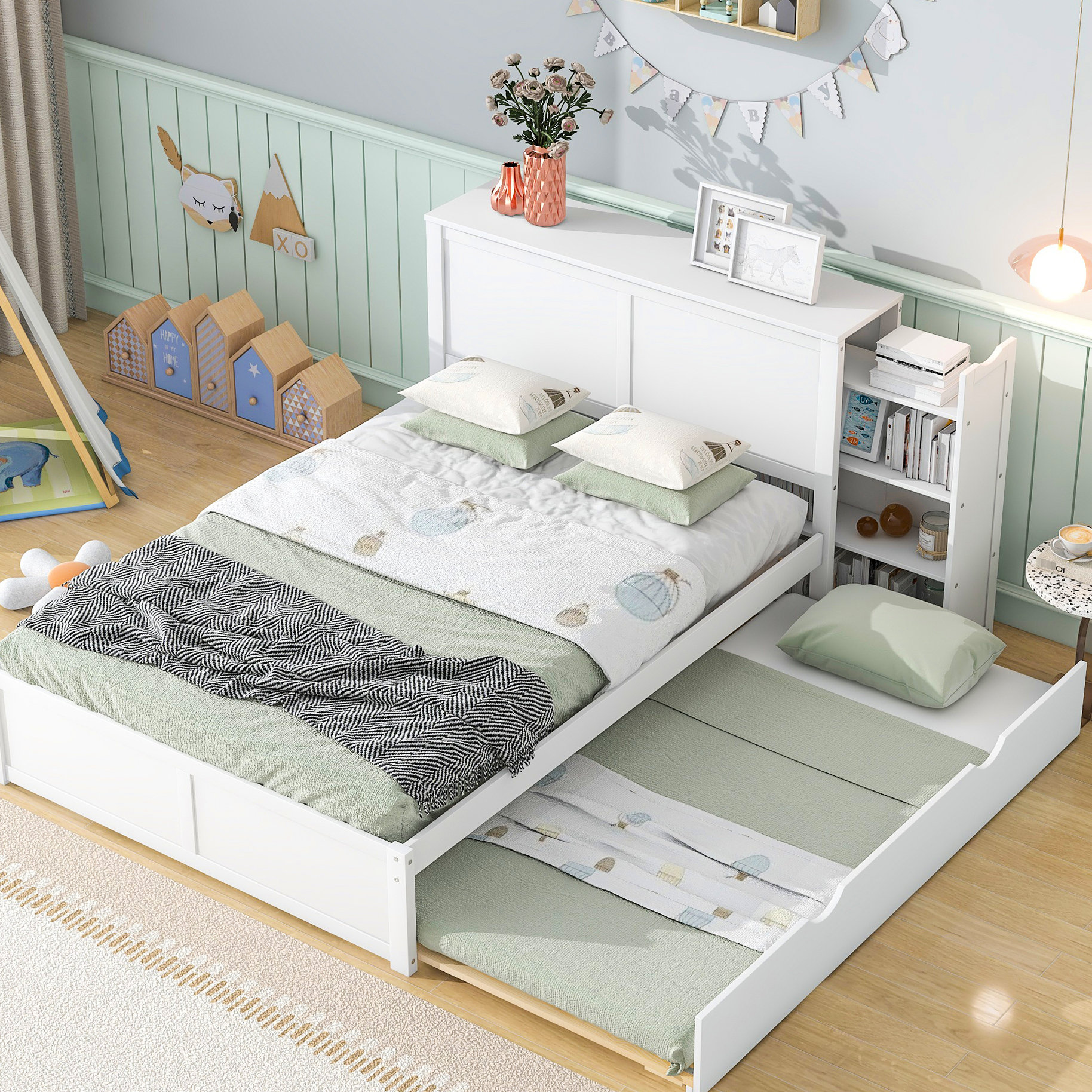 Lark Manor™ Full Size Storage Bed With Pull Out Shelves And Twin ...