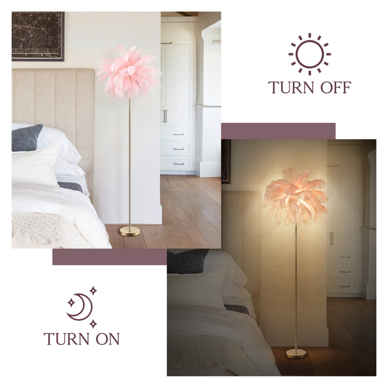 Willa Arlo Interiors Lismore 63'' Brass LED Novelty Floor Lamp with ...