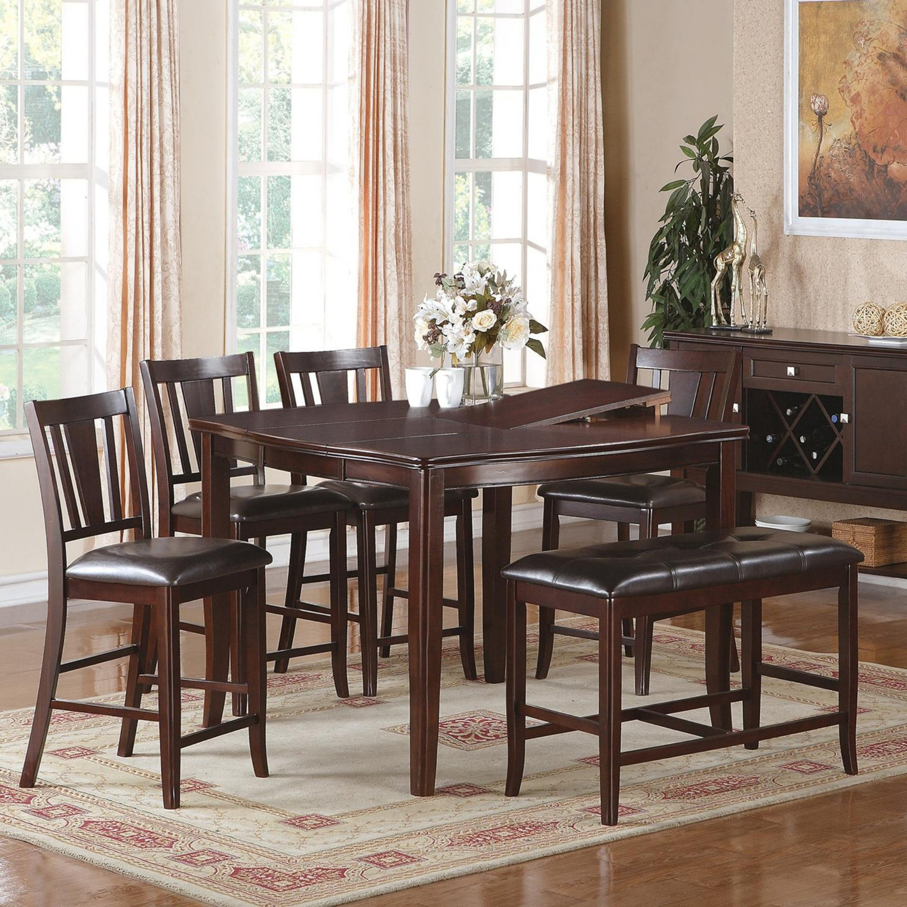 Red Barrel Studio® Contemporary Counter Height Dining 6pc Set | Wayfair