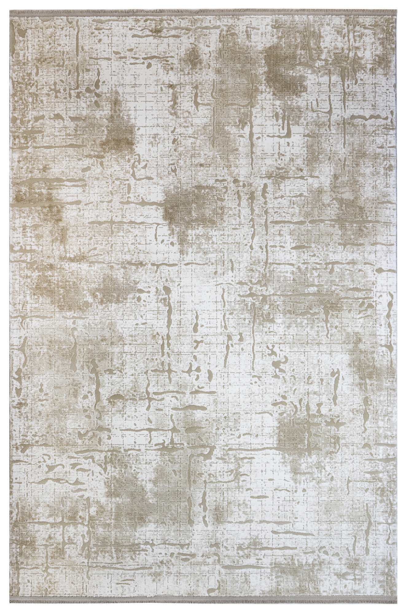 17 Stories Poinsettia Cream Abstract Acrylic Machine Made Area Rug ...