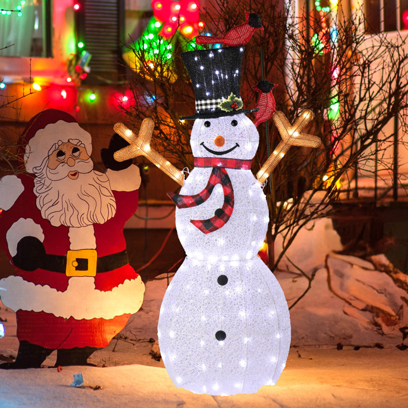 The Holiday Aisle® Lighted Snowman Christmas Yard Decoration | Wayfair