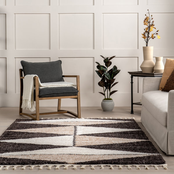 George Oliver Kali Shaggy Diamond Tassel Area Rug & Reviews | Wayfair