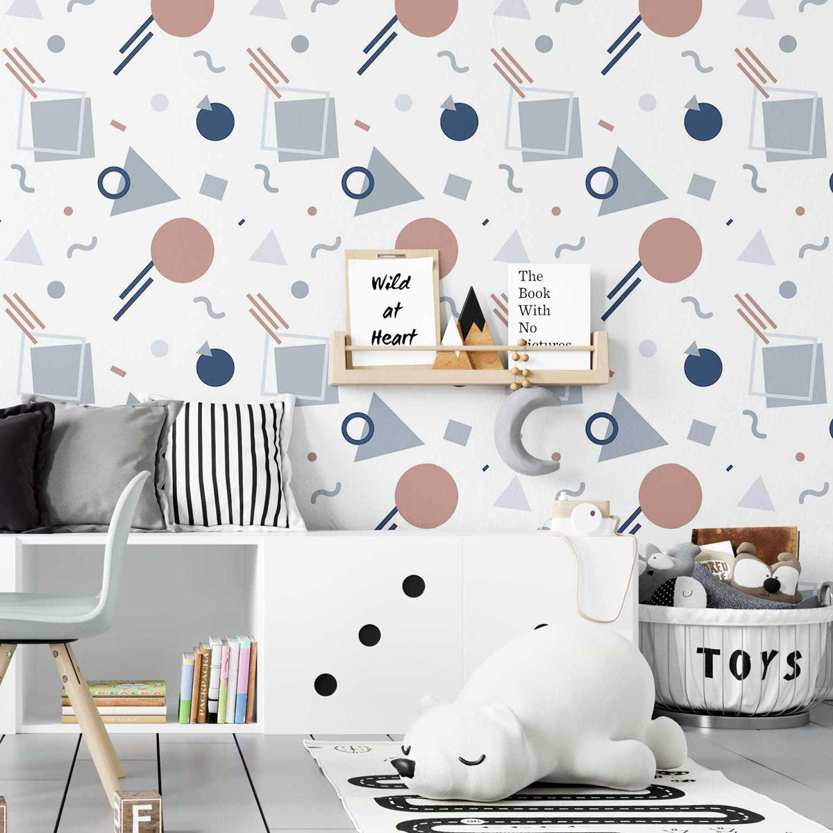 George Oliver Math Geometric 96" L X 24" W Peel And Stick Wallpaper ...