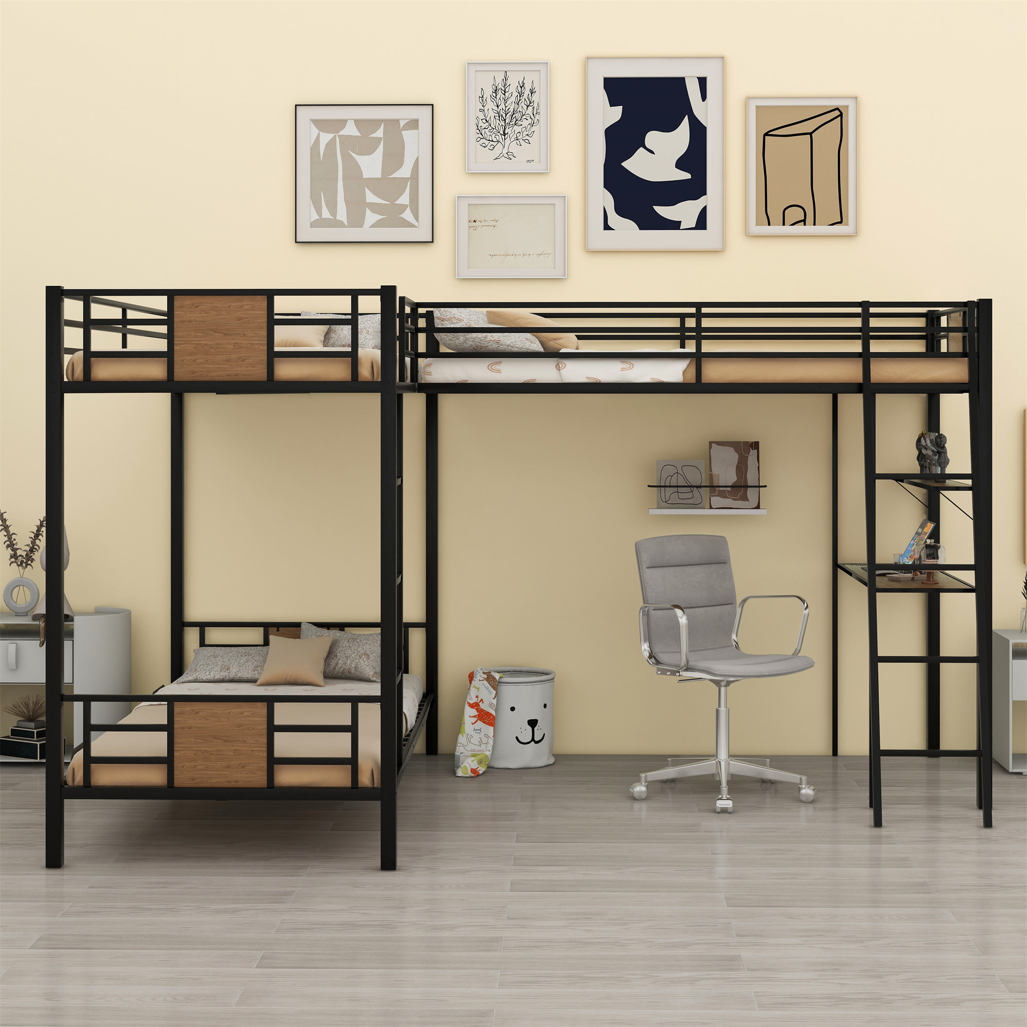 Mason & Marbles Jamila Kids Twin Over Twin Bunk Bed | Wayfair