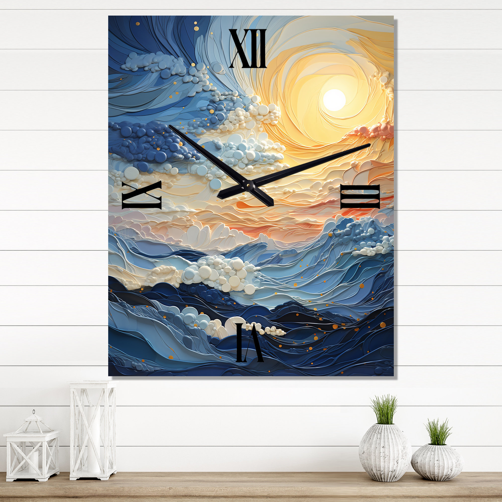 Design Art Clouds Whispers Of Clouds II - Clouds Wall Clocks | Wayfair