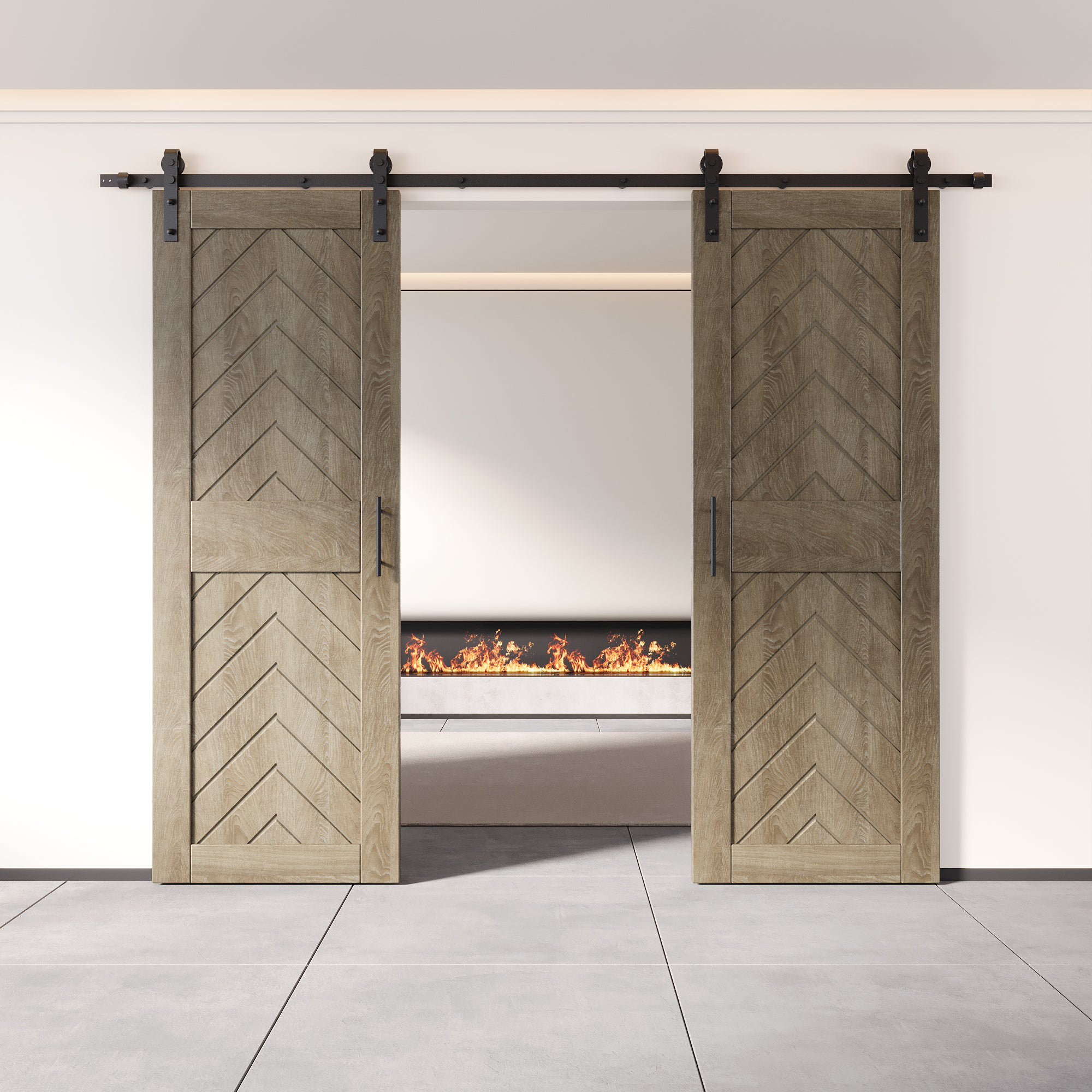 Homacer Classic Gray Finished & Unassembled 4-IN-1 Fishbone Design Two ...