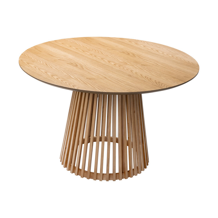 Latitude Run Como Oak 120cm Slatted Round Dining Table | Wayfair.co.uk