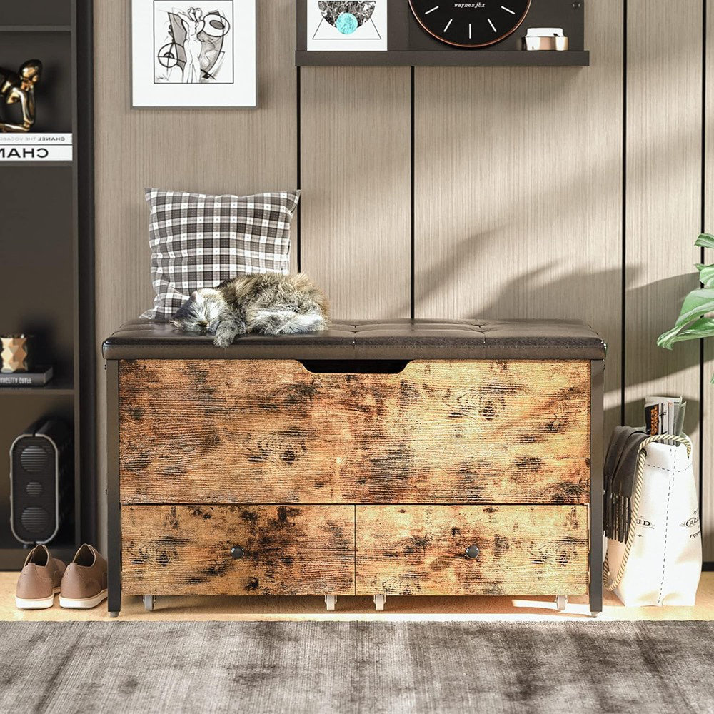 Union Rustic Latresa Faux Leather Flip Top Storage Bench & Reviews ...