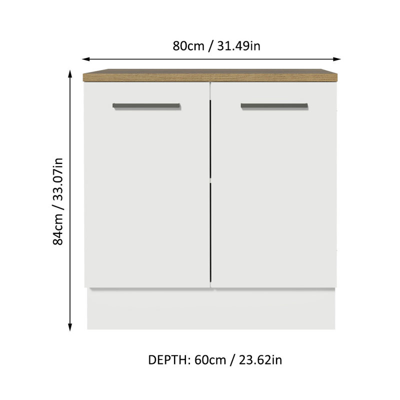 Latitude Run® Hazel Kitchen Base Storage Cabinet with 2 Doors and ...