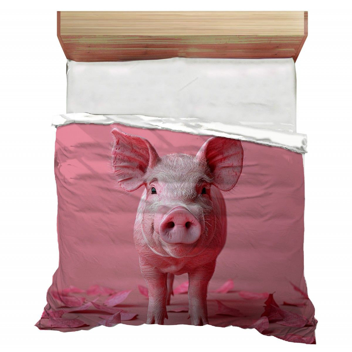VisionDecor Pig Bedding Animal Comforter Adorable creature | Wayfair