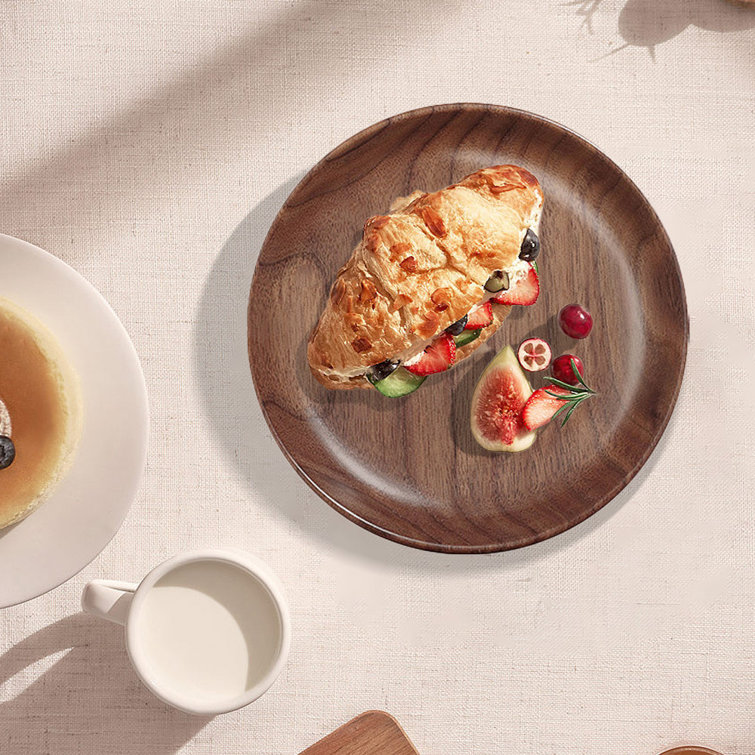 Loon Peak Hanzelin Walnut Wood Dinnerware - Set of 2 - Wayfair Canada