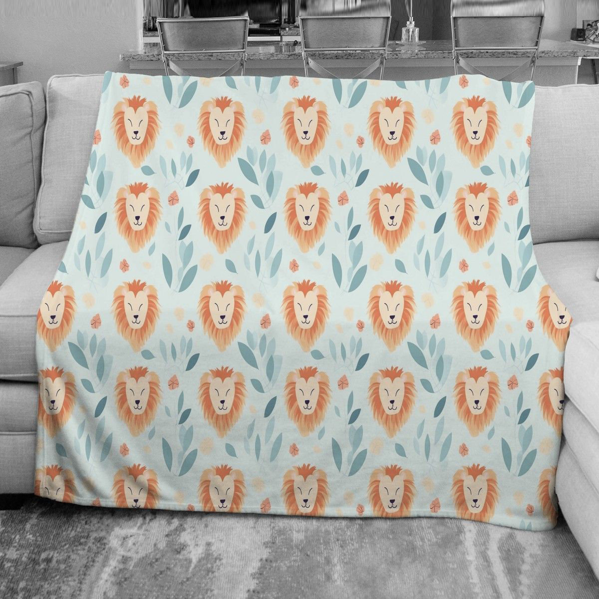 VisionDecor Lion Jungle Throw Blanket | Wayfair