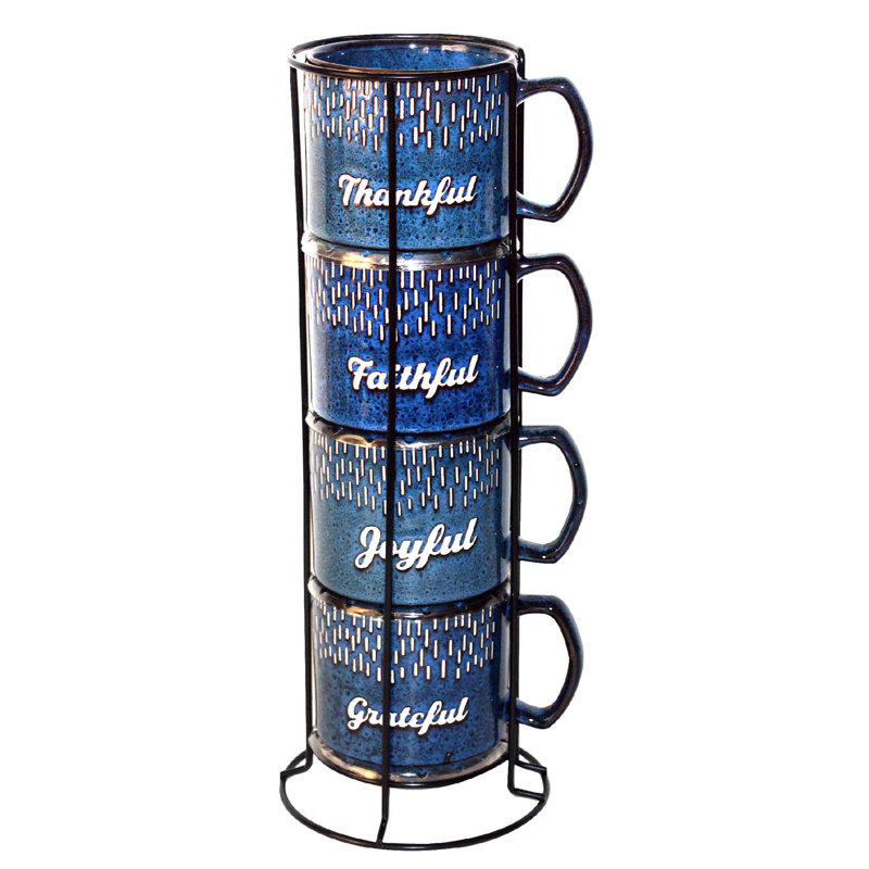 Trinx 4 Piece Coffee Mug Set With Stand | Wayfair