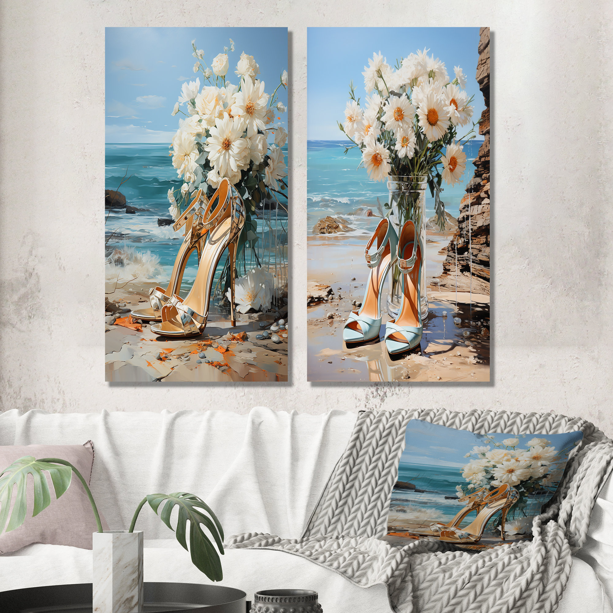 Dovecove Coastal Floral High Heels By The Beach I - Fashion High Heels ...