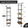 17 Stories 5-Tier Ladder Shelf, Tall Narrow Bookcase For Small Spaces ...