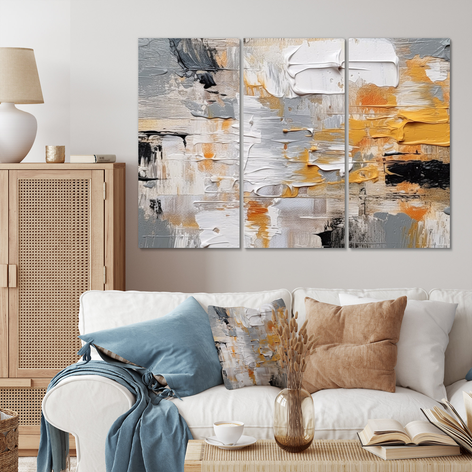 Wrought Studio™ Beige And Gold Cubist Kaleidoscope III - Cubism Metal ...