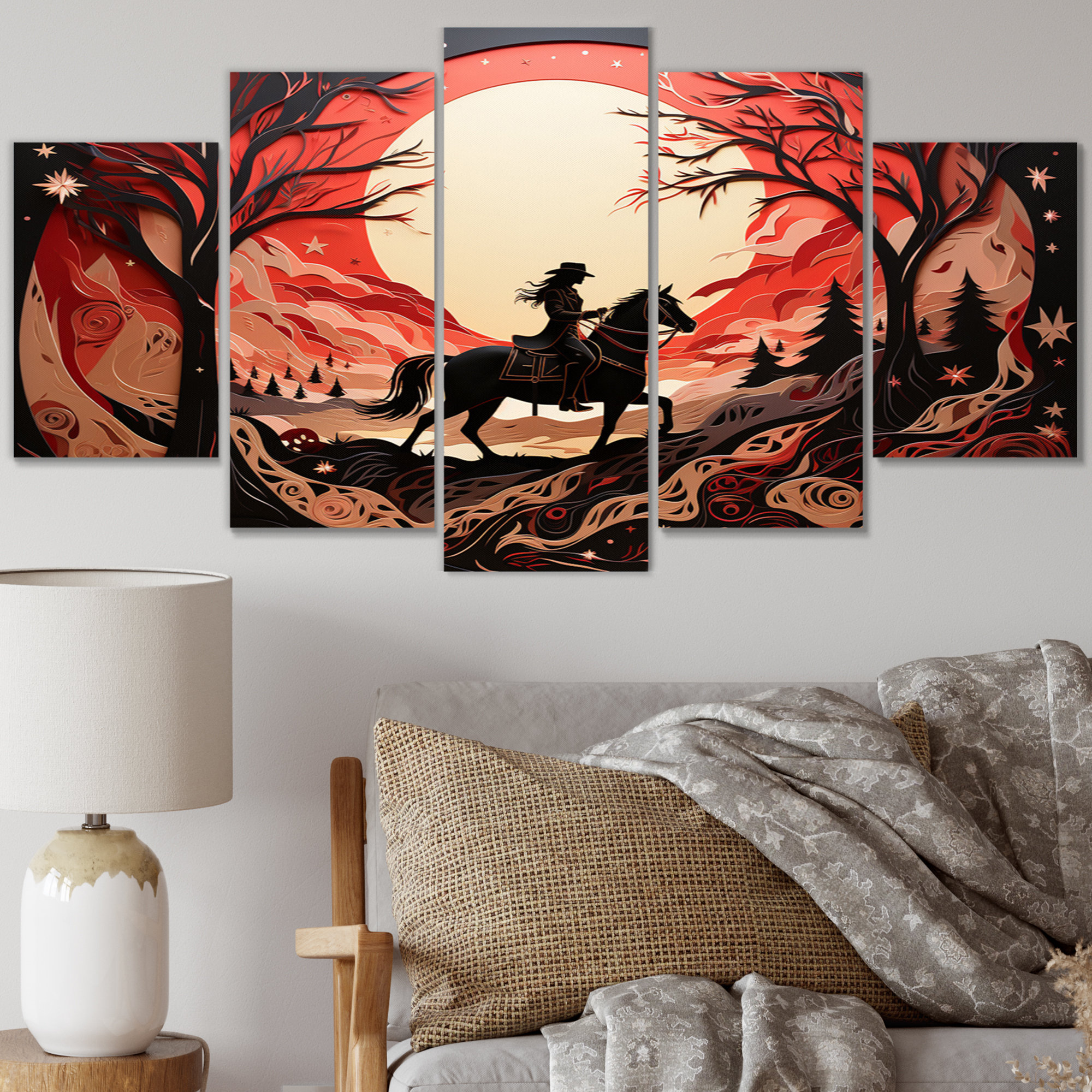 Union Rustic Western Wild West Abstract Show - Western Wall Art Print ...