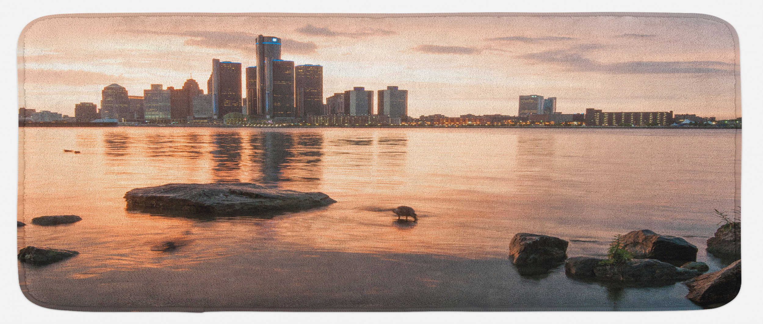 East Urban Home Idyllic Sunset View With High Rise Buildings Riverfront ...