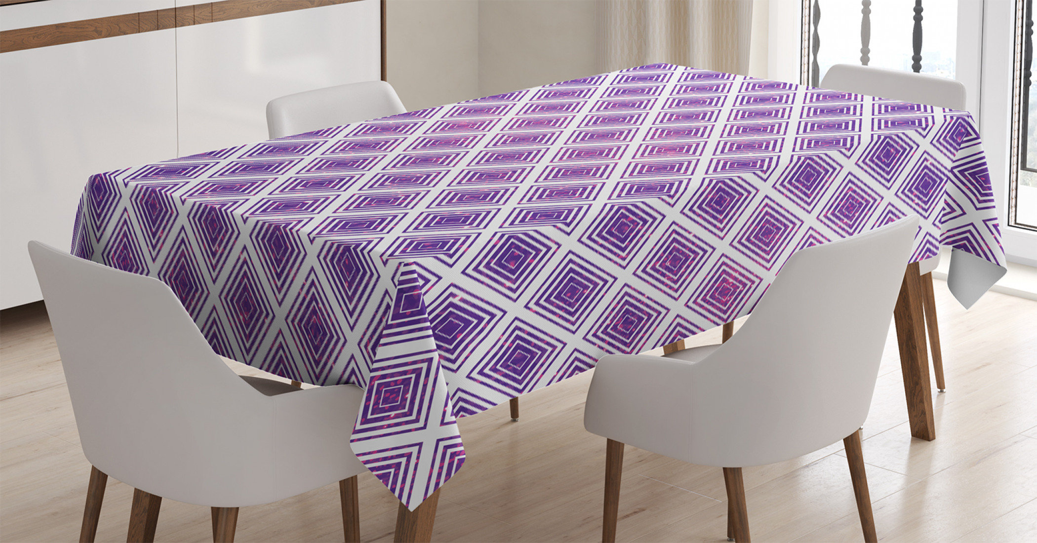 East Urban Home Ambesonne Purple Tablecloth, Retro Style Innovative ...