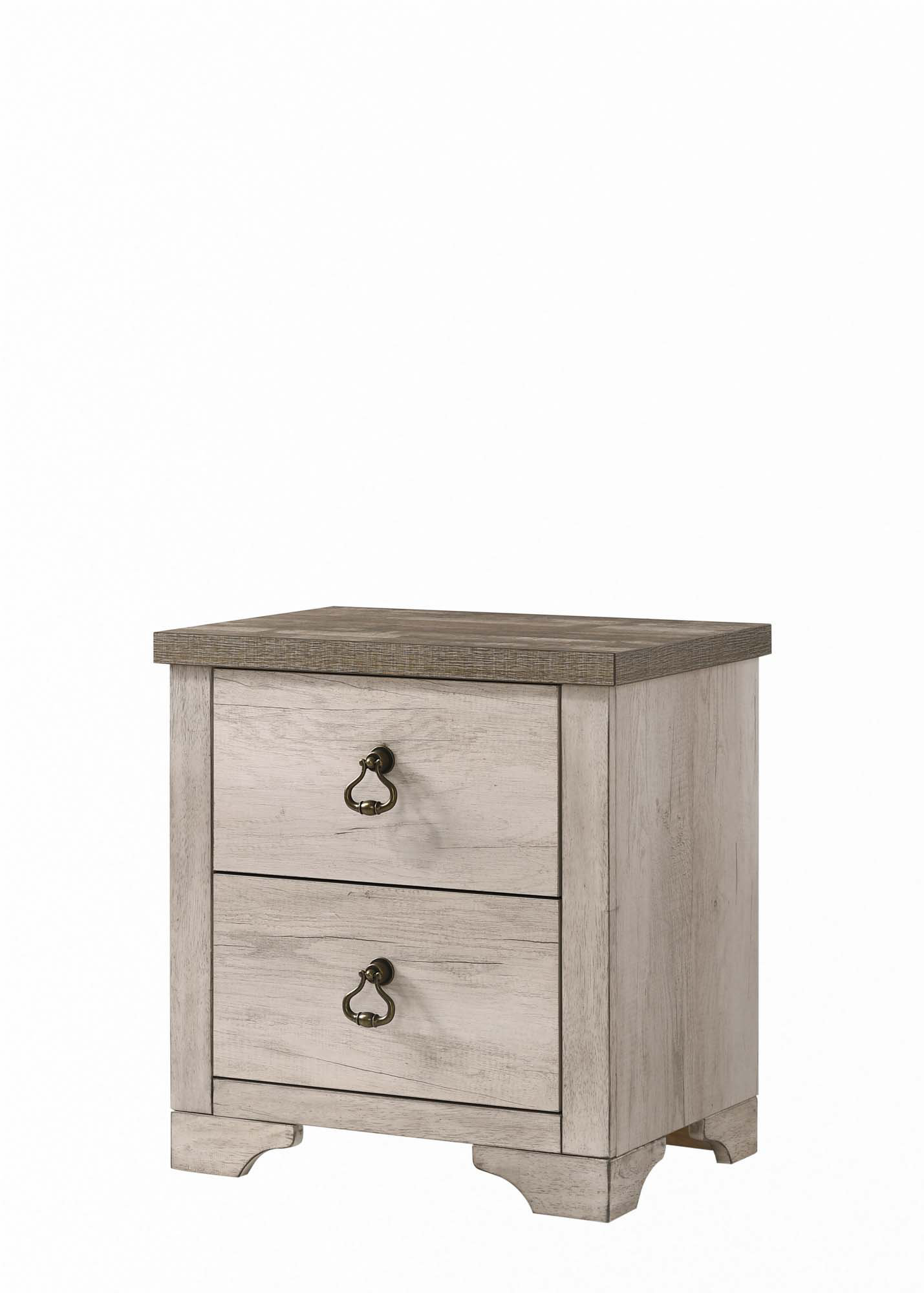 Ophelia & Co. 1pc Cottage Style Distressed 2 Drawer Nightstand ...