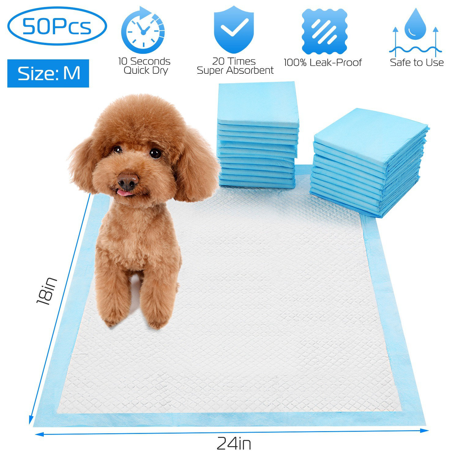 Tucker Murphy Pet™ 24x18'', Dog Puppy Pee Pads Cat Wee Mats for Potty ...